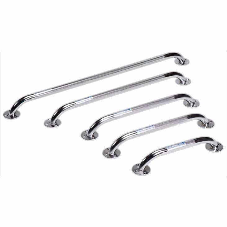 Dynarex Rotating Flange Knurled Chrome Grab Bars - HomeCare Hospital Beds