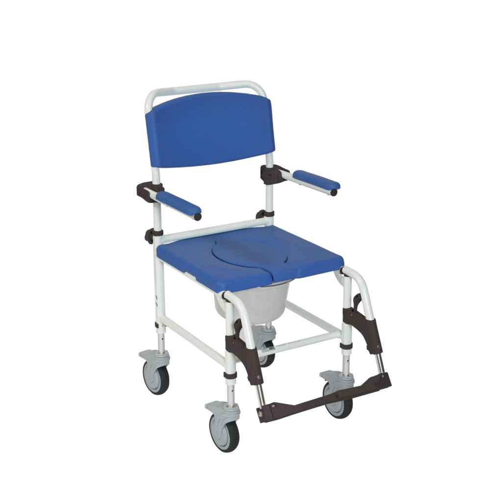 Drive Medical Aluminum Rehab Shower Commode Chair with Four Rear ...