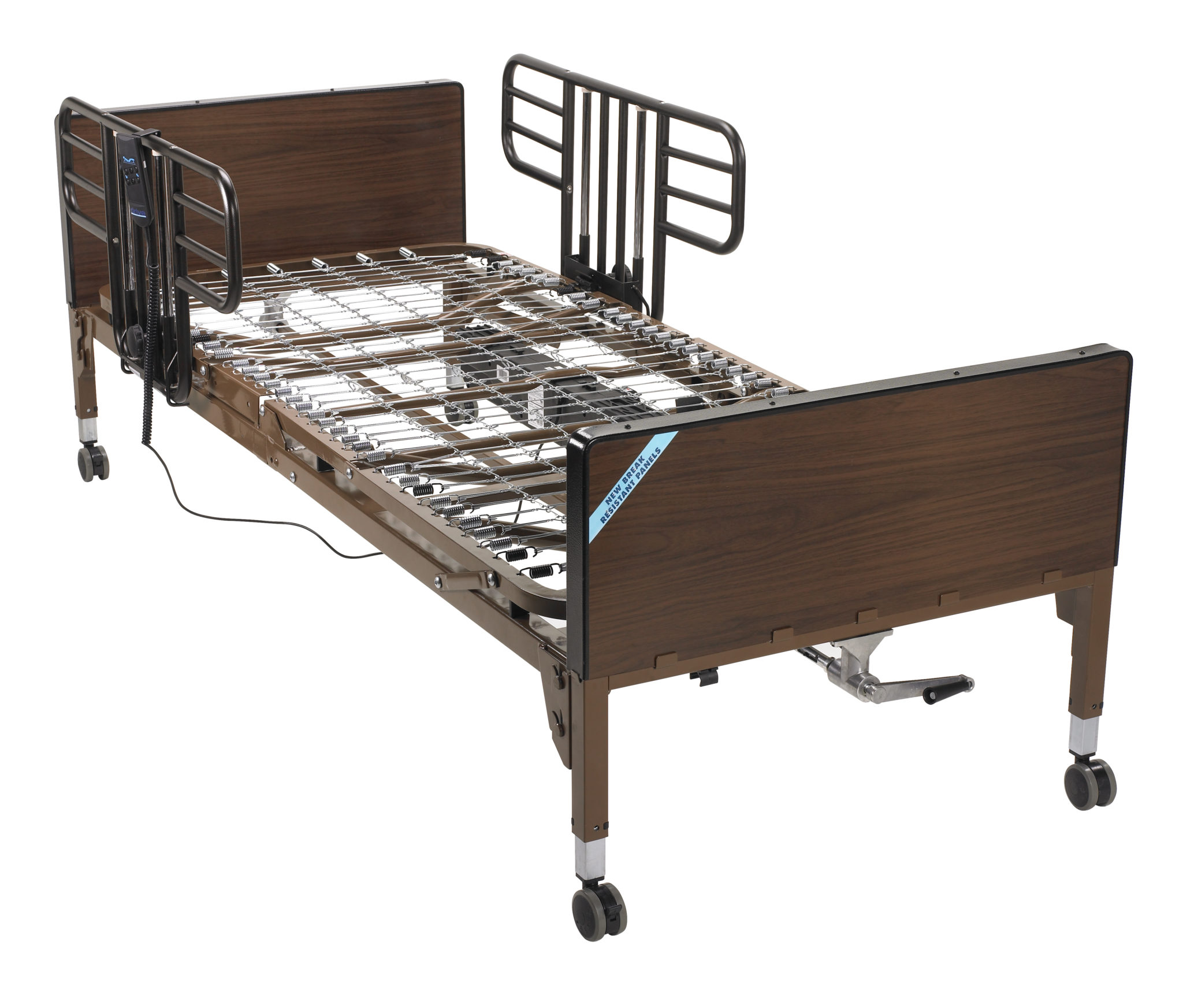 Drive Medical No Gap Half Length Side Bed Rails with Brown Vein Finish ...